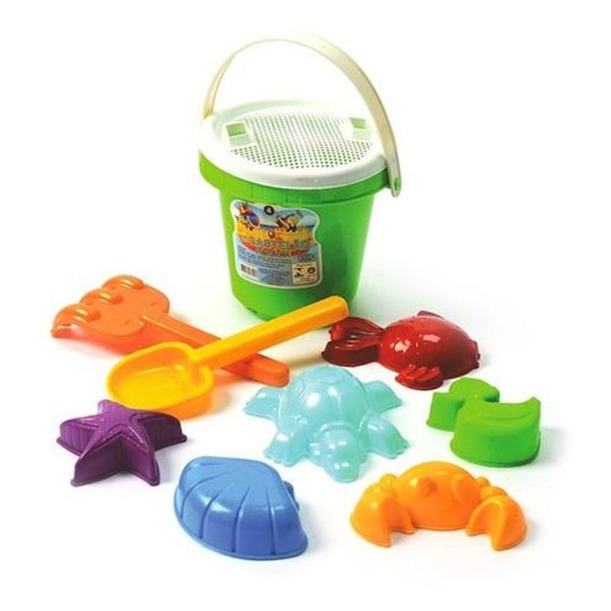 Kit Balde De Praia Castelo Areia Com 10 Acessórios Sortido Menino - Ri ...